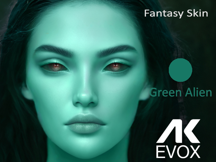 Second Life Marketplace - TG. Fantasy Skin. Green Alien. EvoX.
